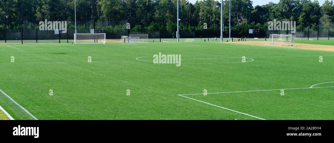 Green Grass on Soccer Field in a Park Stock Photo - Alamy