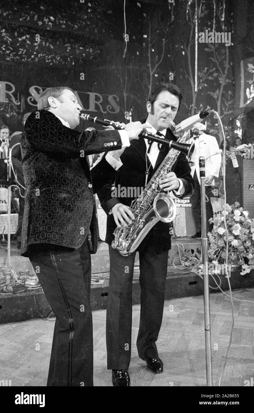 Musicians play at the Film Ball Munich, in the Bayerischer Hof. In the ...