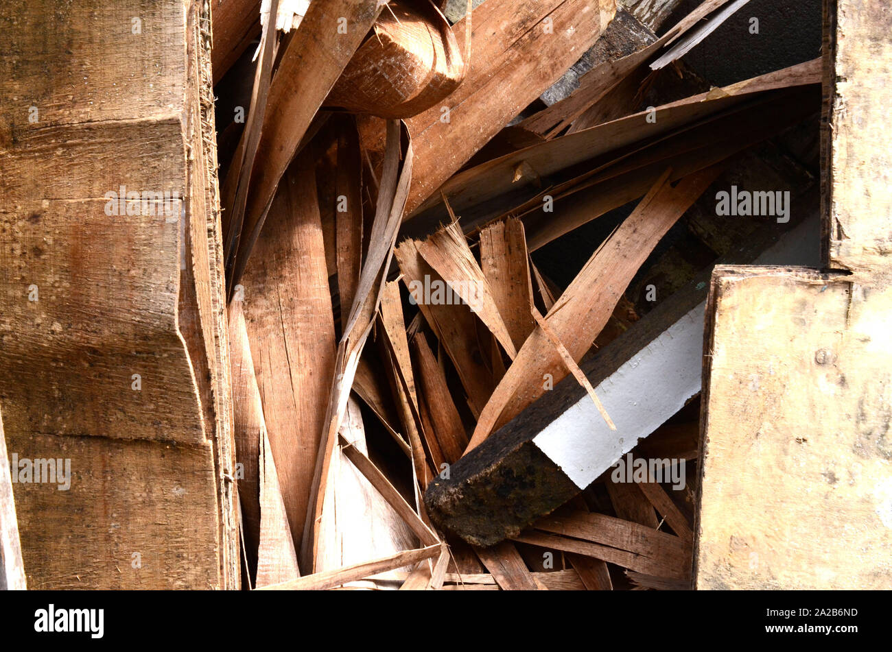 Wasted wood material for recycling Stock Photo - Alamy