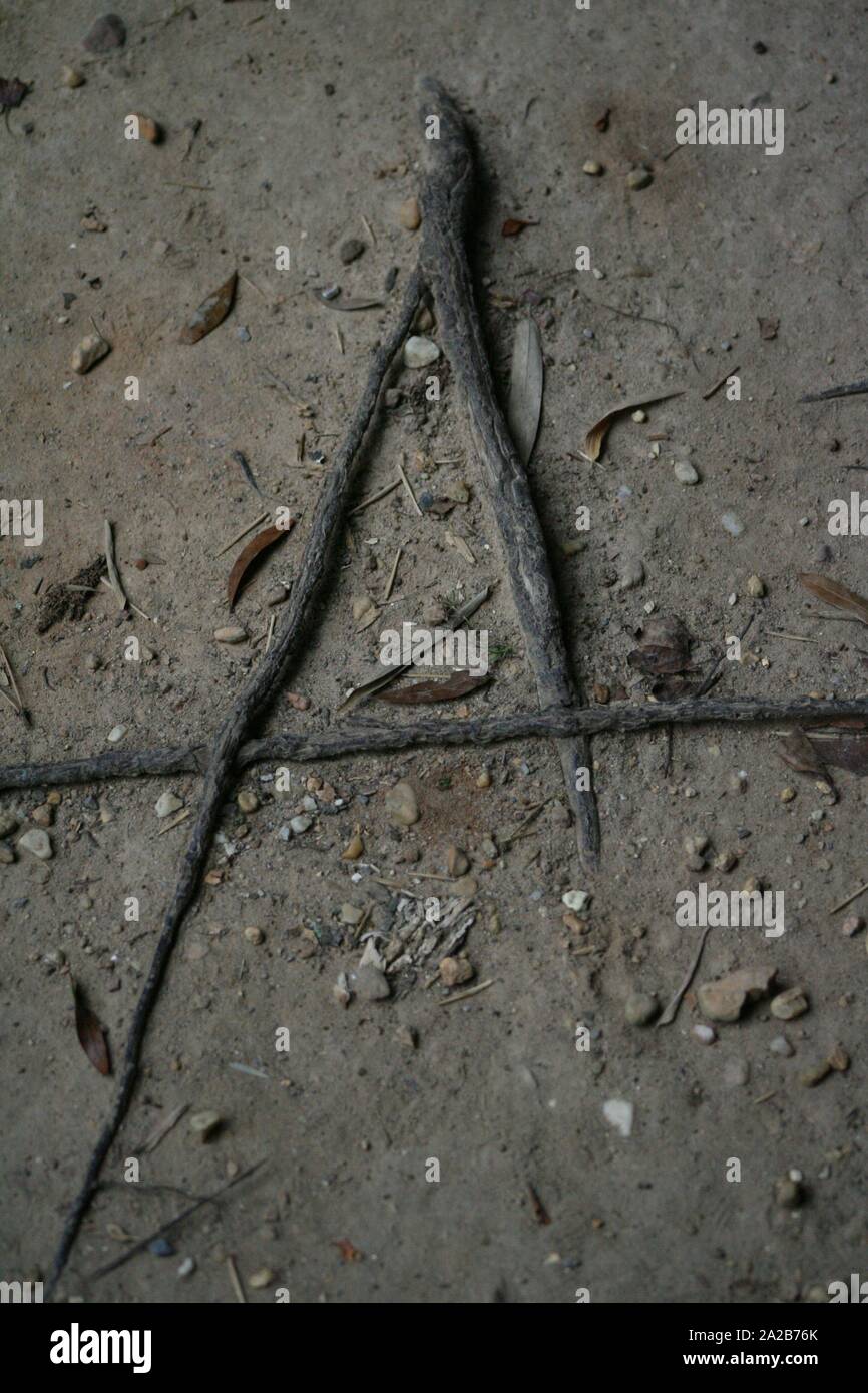 Nature made the letter A for everyone to see out of tree roots Stock ...