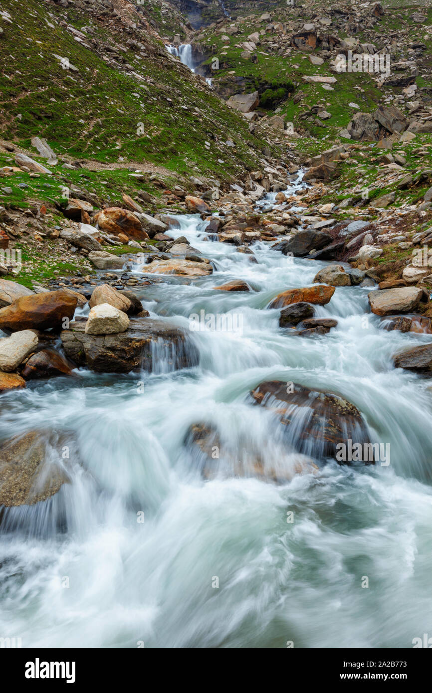Waterfall in Himalayas Stock Photo - Alamy