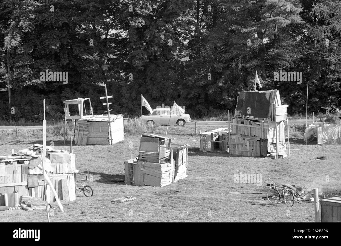 View of an adventure playground in Fuerstenried near Munich Stock Photo ...
