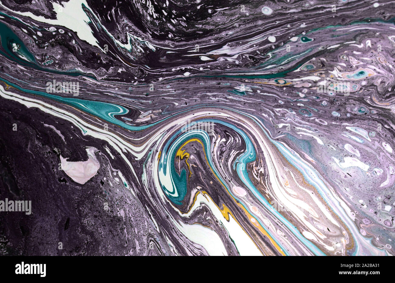 Handmade marble effect with acrylic paint Stock Photo - Alamy