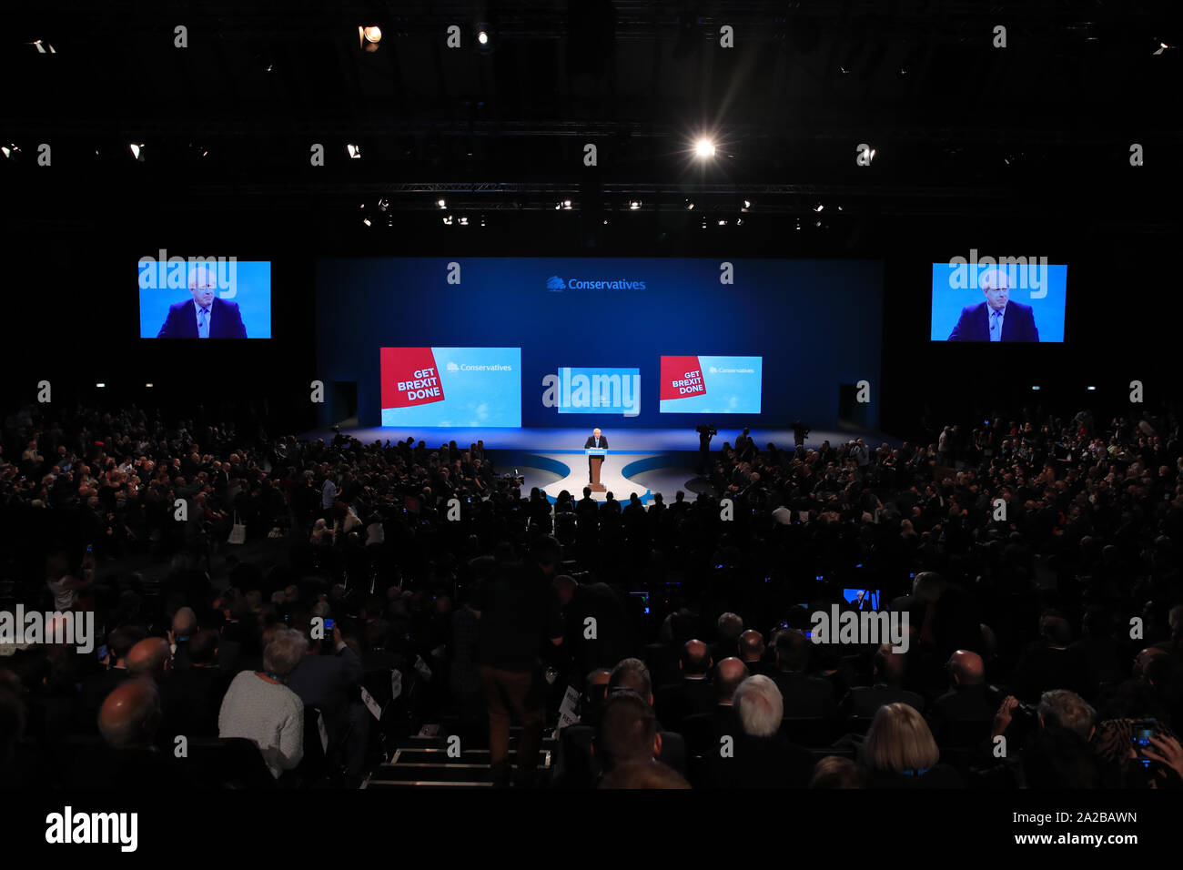 Prime Minister Boris Johnson delivering his speech at the Conservative ...