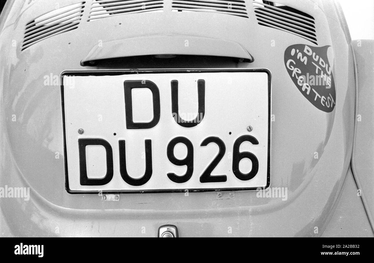 The star of the movie series "Dudu", a yellow VW Beetle, during a ...