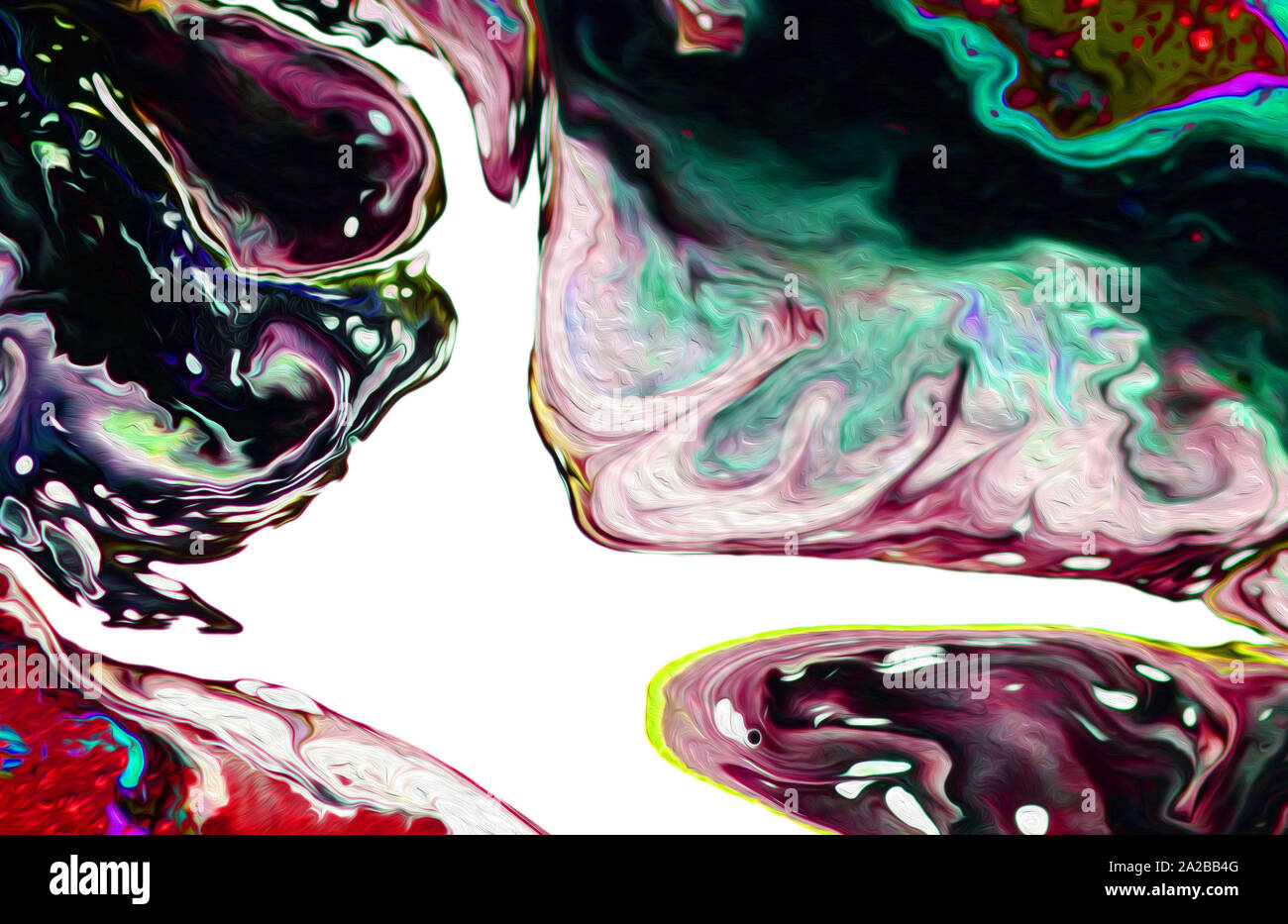 Red Ink, paint, abstract. Closeup of the painting. Colorful abstract ...