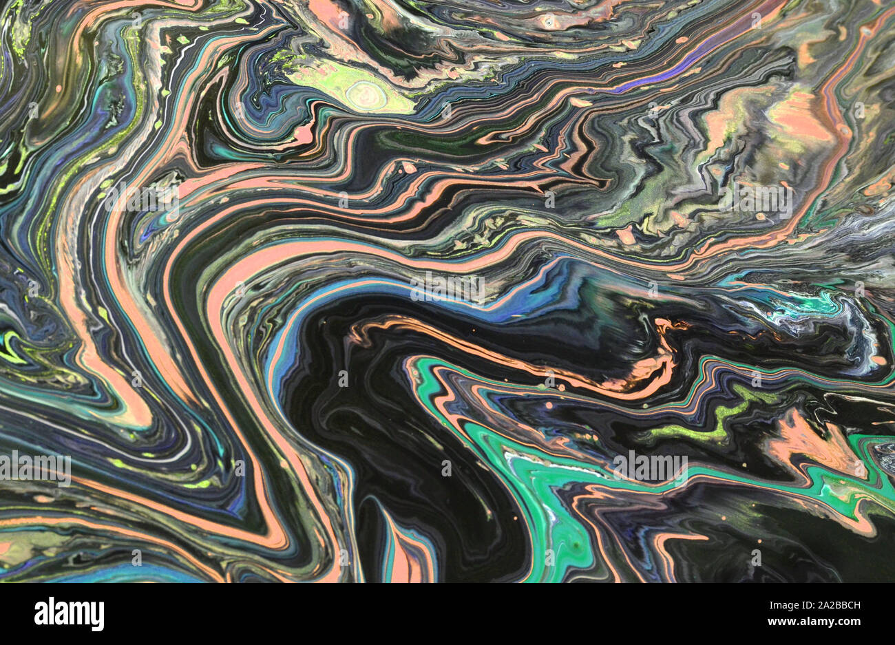 Handmade marble effect with acrylic paint Stock Photo - Alamy