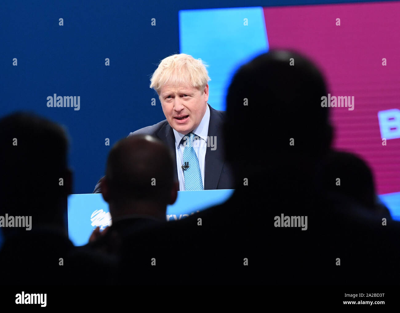 Prime Minister Boris Johnson delivers his speech during the ...