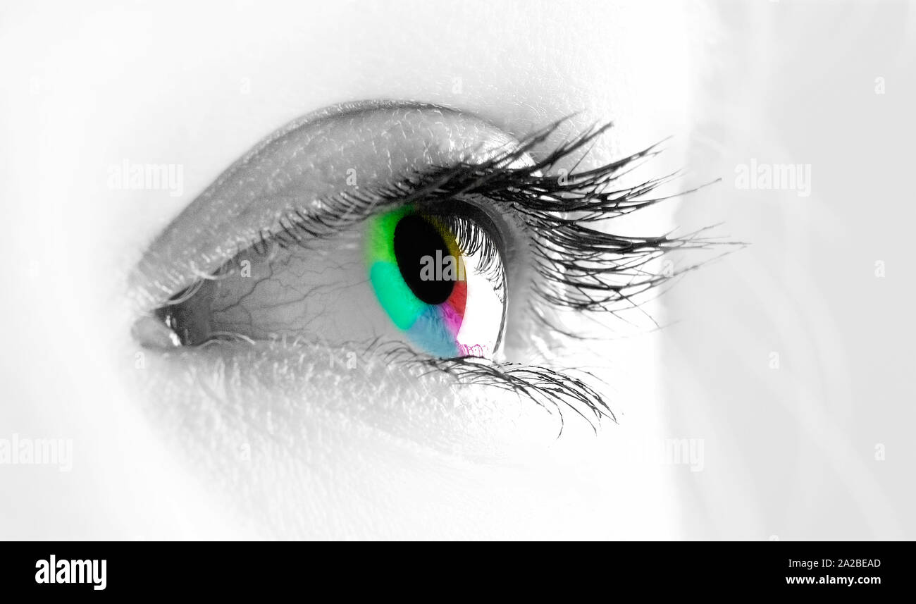 Closeup view human eye hi-res stock photography and images - Alamy