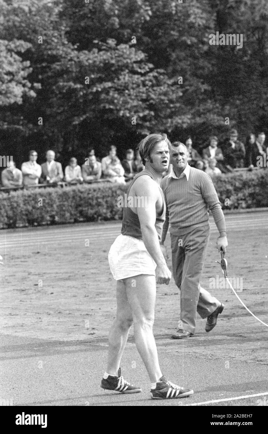 Javelin thrower Janis Lusis at the Mai Sportfest (May Sports Festival ...