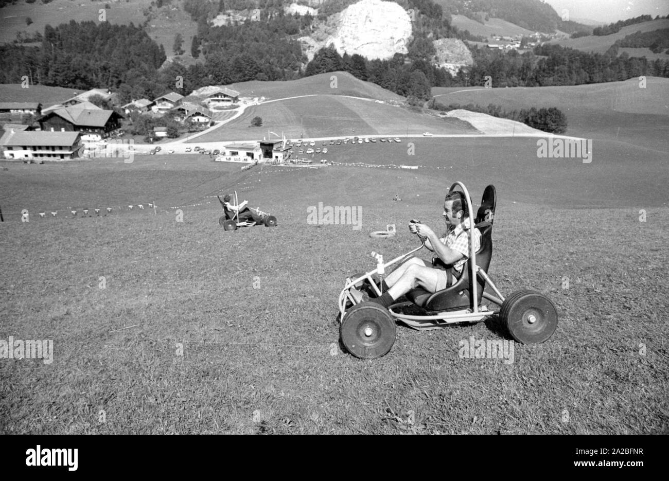 Downhill go cart Black and White Stock Photos & Images - Alamy