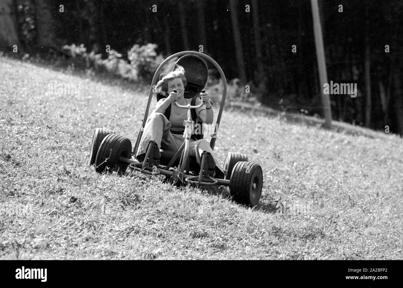 Downhill go cart Black and White Stock Photos & Images - Alamy