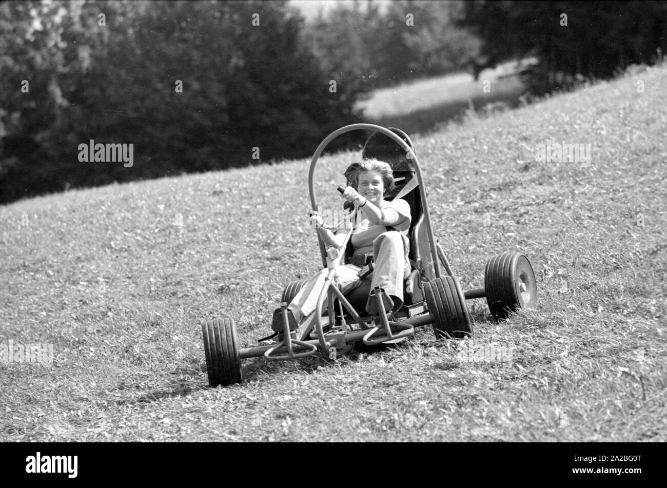 Downhill go cart Black and White Stock Photos & Images - Alamy