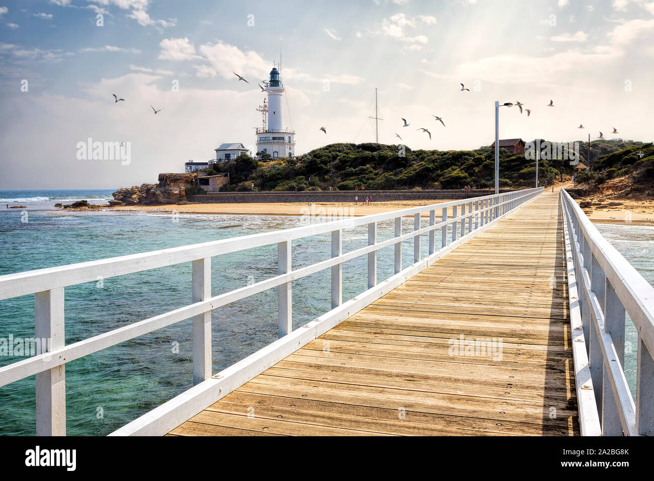 Point Lonsdale jetty, Bellarine Peninsula, Victoria, Australia Stock ...