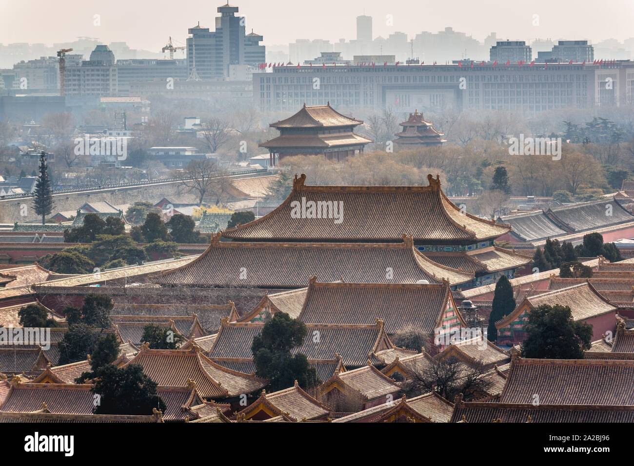 Forbidden City Beijing Aerial View Stock Photos & Forbidden City ...