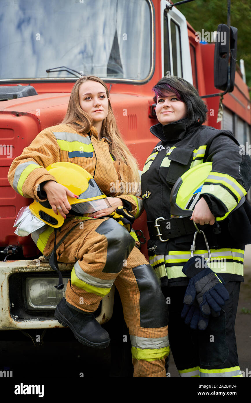 Fireman girl model hi-res stock photography and images - Alamy