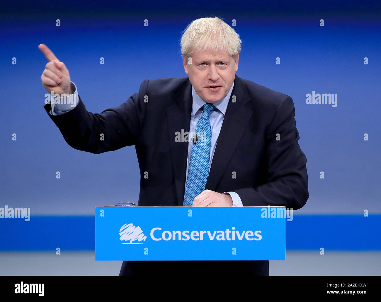 Prime Minister Boris Johnson delivers his speech during the ...