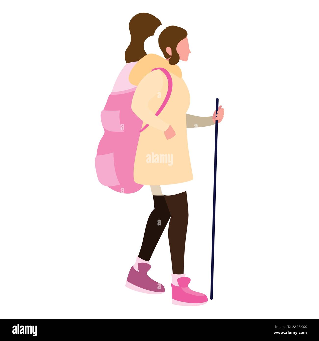 Trekking woman design, Sport hiking hike walk trudge ramble and camping ...