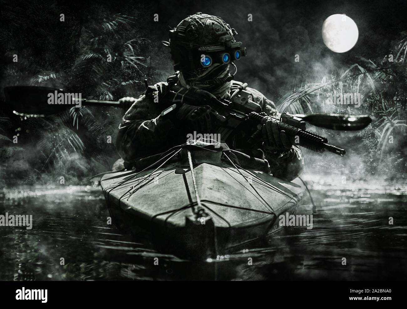 Full moon night jungle hi-res stock photography and images - Alamy