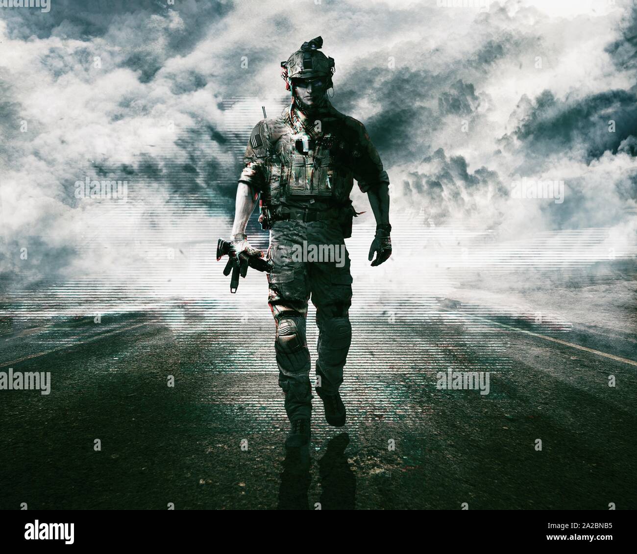 Army soldier rifle war military landscape hi-res stock photography and ...