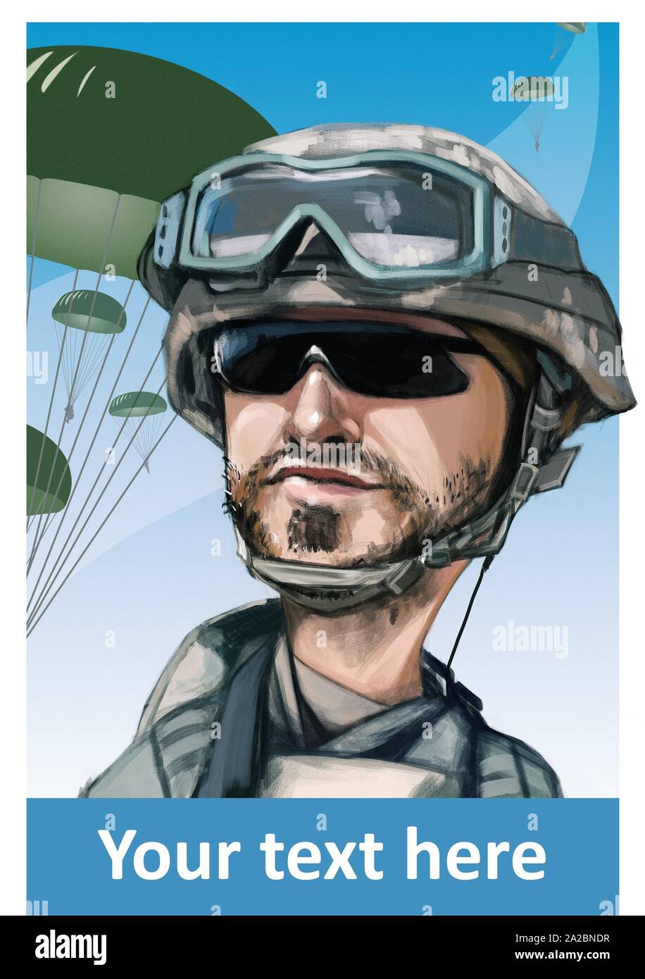 Cartoon illustration army soldier smiling hi-res stock photography and ...