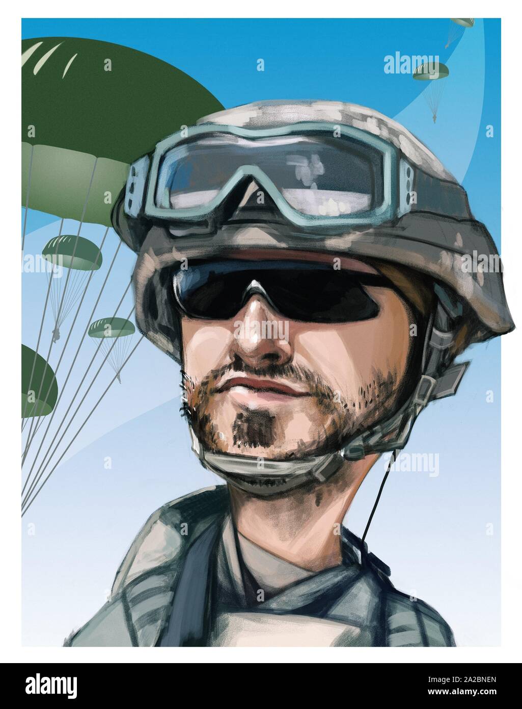 American paratrooper parachute cartoon Cut Out Stock Images & Pictures ...