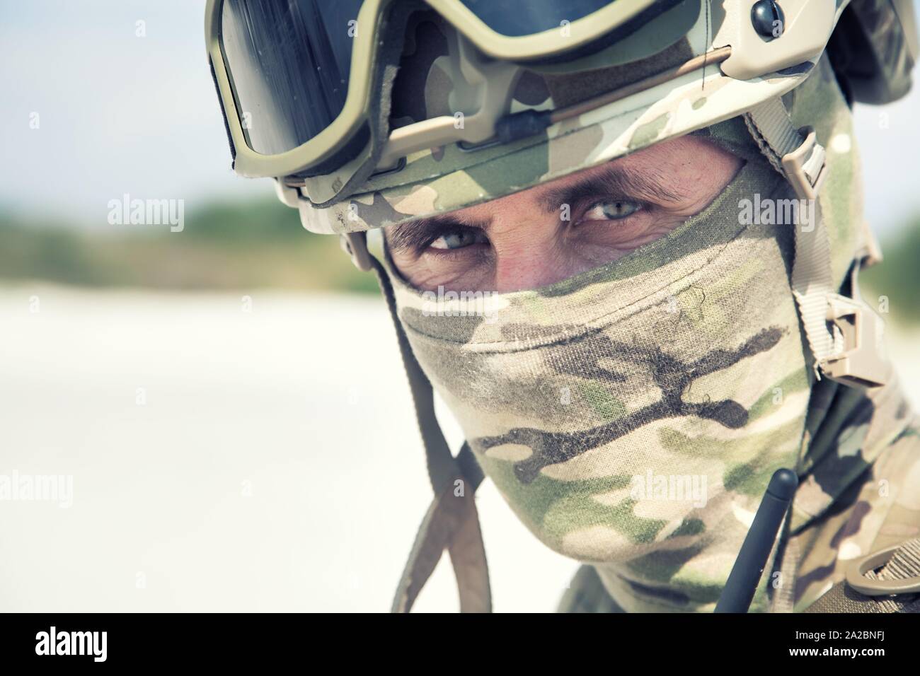 Man with military helmet hi-res stock photography and images - Alamy