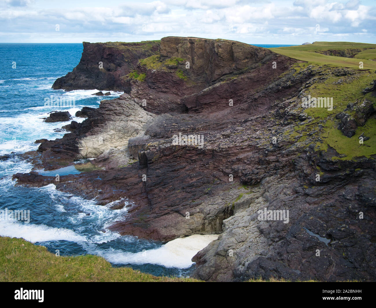 Coast rock formations at Eshaness on Shetland, Scotland, UK - the rocks ...