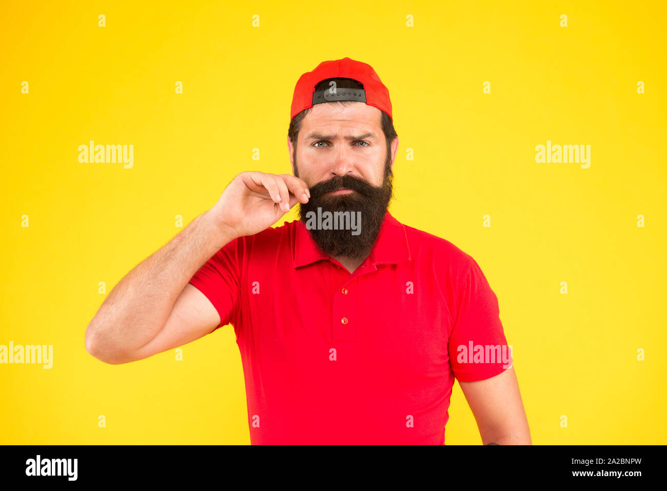 Feeling awesome. Moustache grooming guide. Hipster handsome guy ...