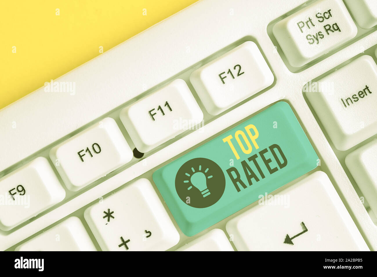 Conceptual hand writing showing Top Rated. Concept meaning The high ...