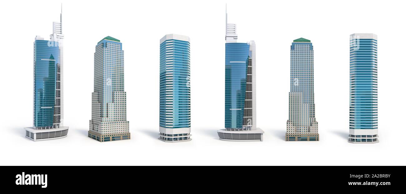 Built glass and modern commercial buildings with modern buildings Cut ...