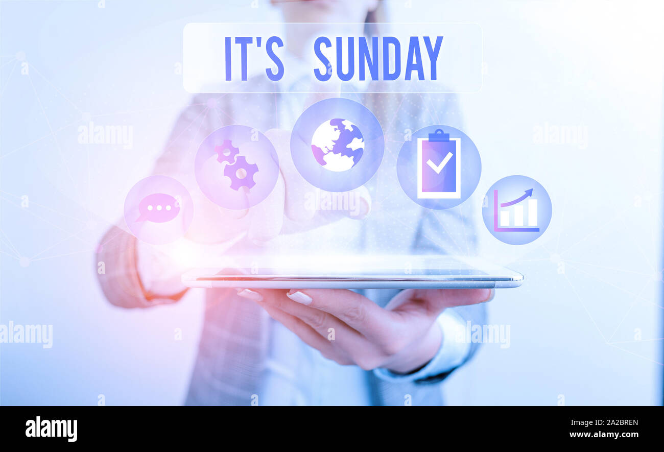 Conceptual hand writing showing It S Sunday. Concept meaning Day of ...