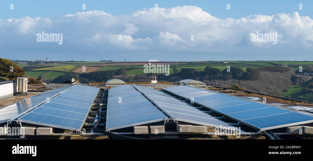 Building with solar roof hi-res stock photography and images - Alamy