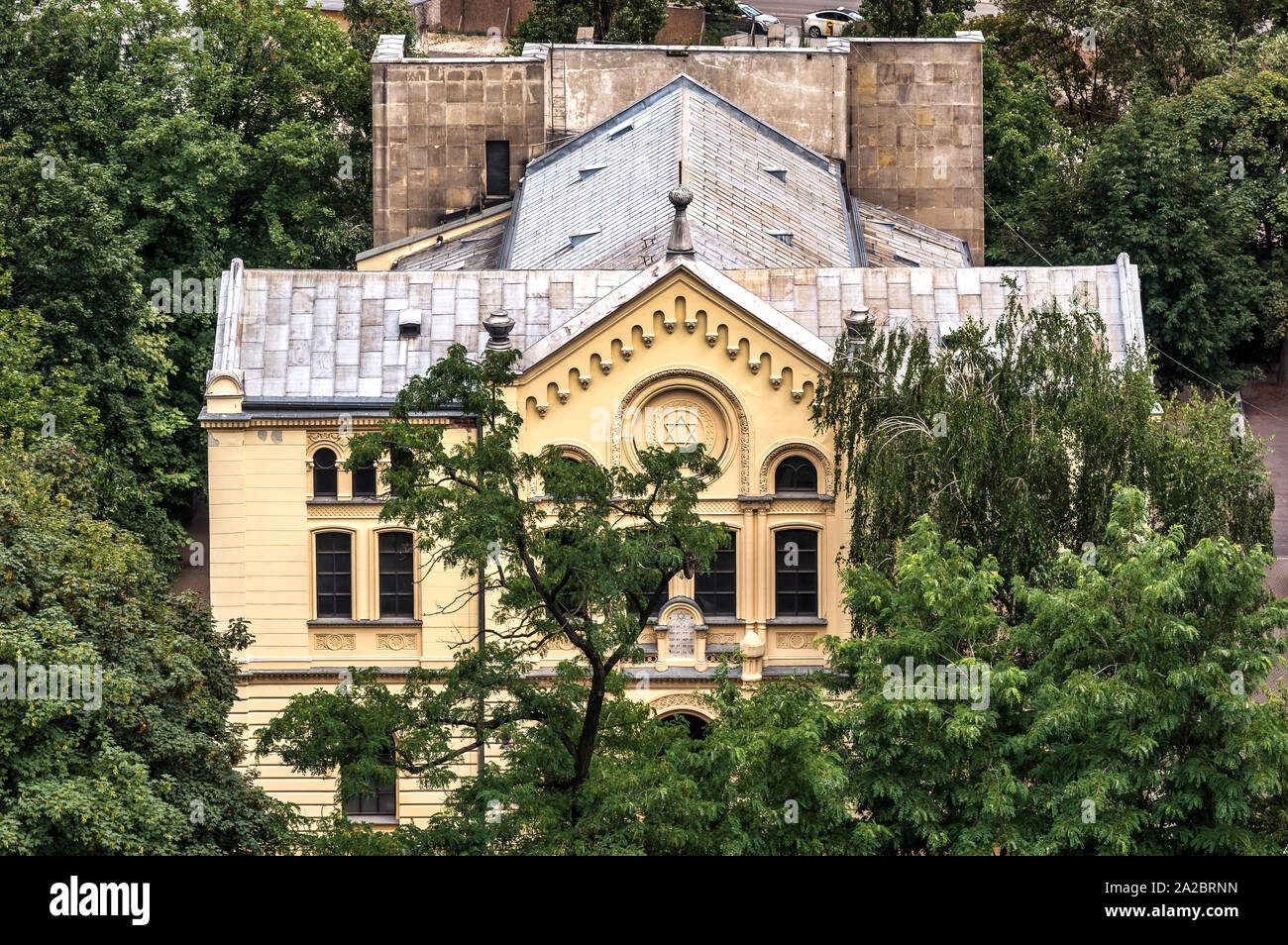 View of the Neo-Romanesque Rywka and Zalman Nozyk synagogue in the ...