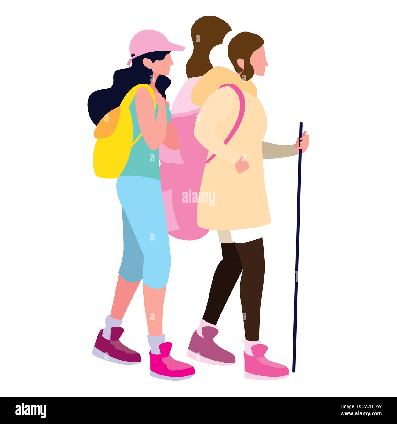 Trekking women design, Sport hiking hike walk trudge ramble and camping ...