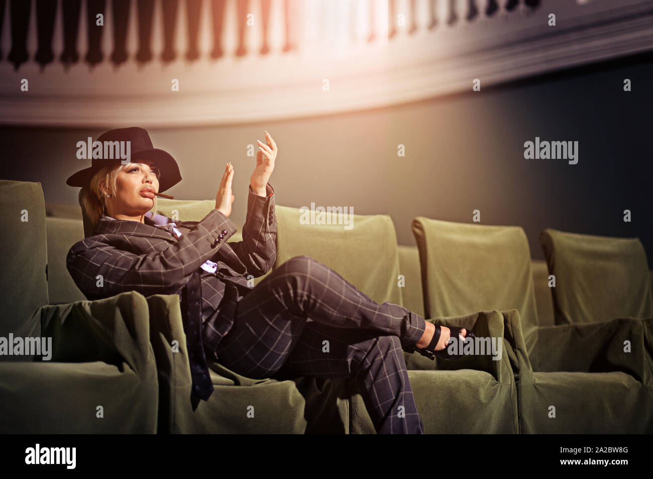 Attractive young woman clapping hands hi-res stock photography and ...