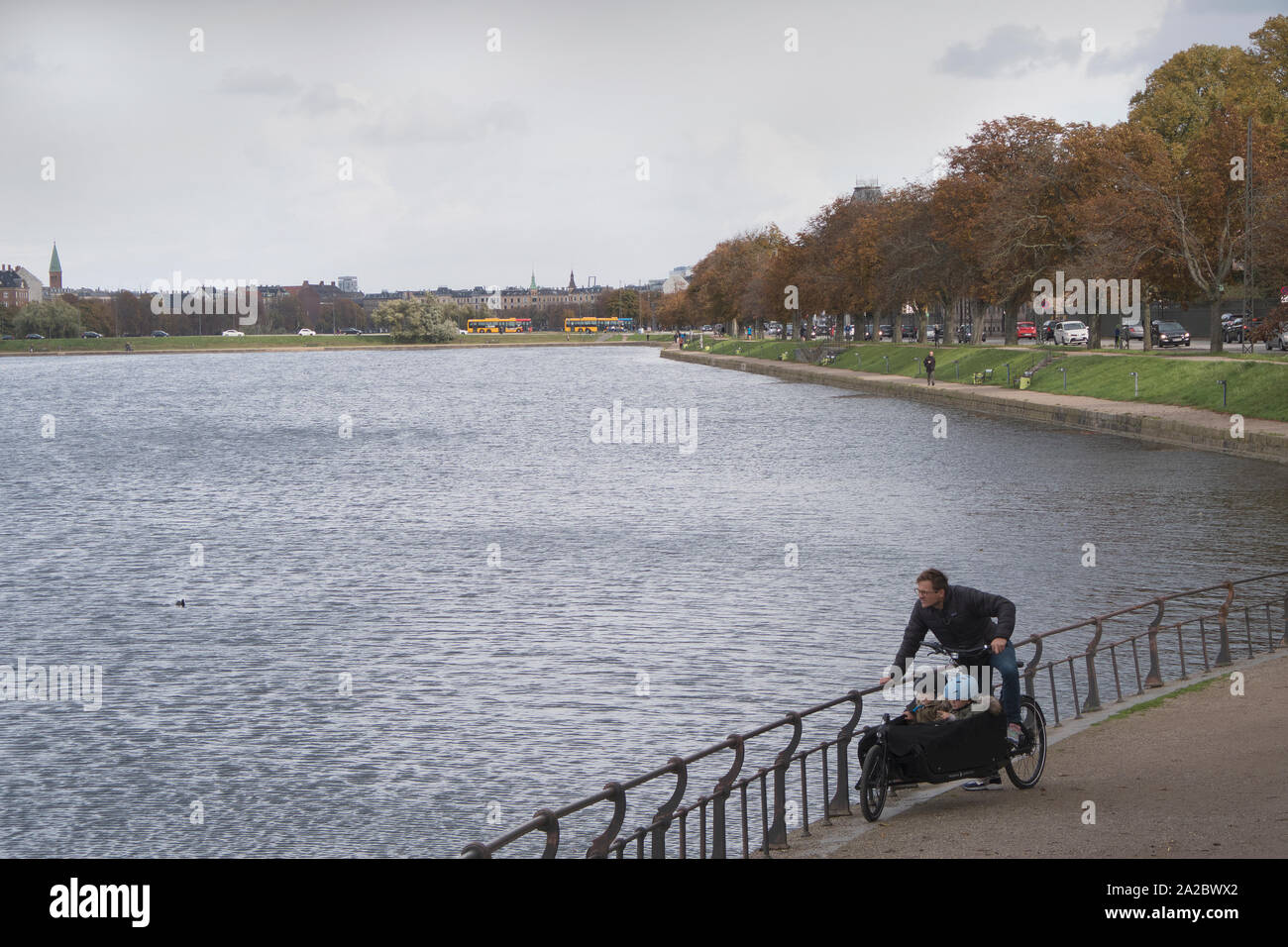 Father with his children in Copenhagen, Denmark Stock Photo - Alamy