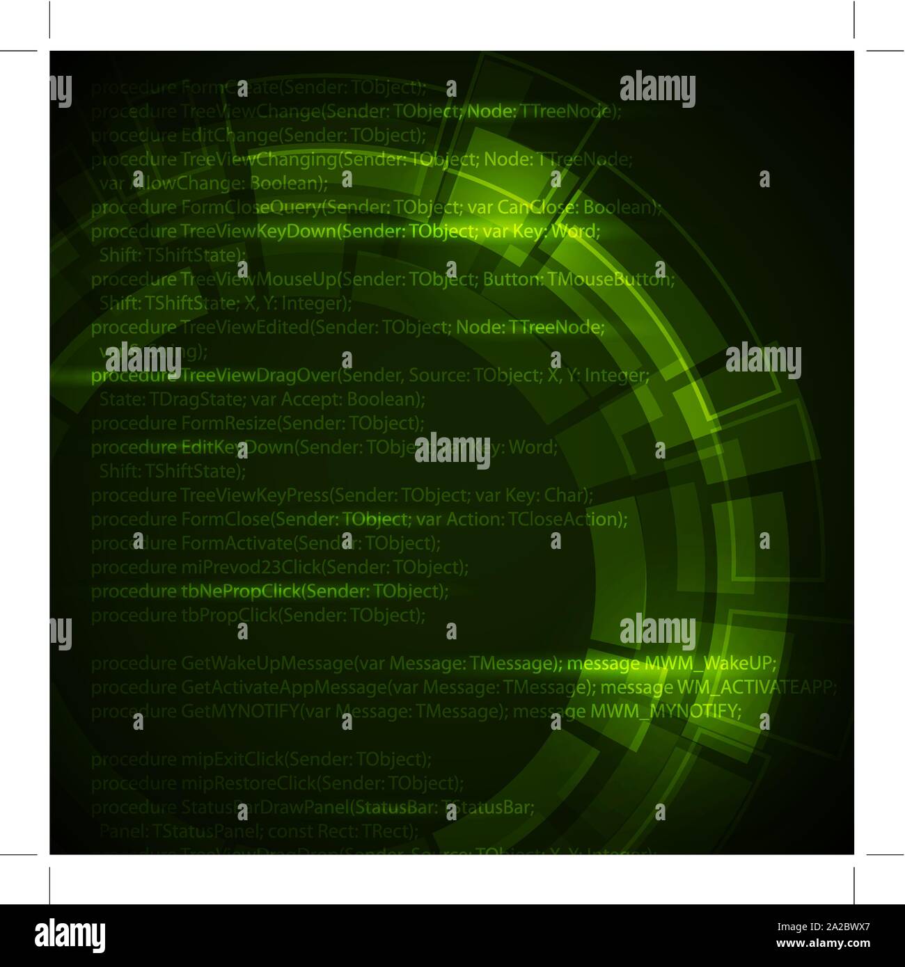 Abstract green blue technical background with place for your text Stock ...