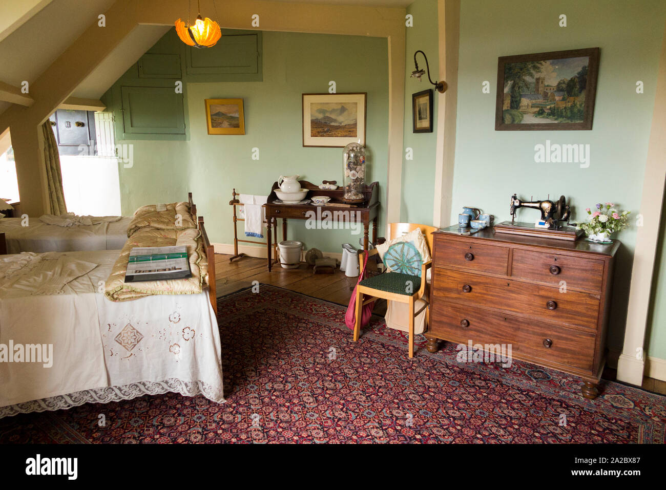 Interior inside first floor bedroom at A La Ronde. A La Ronde is an ...