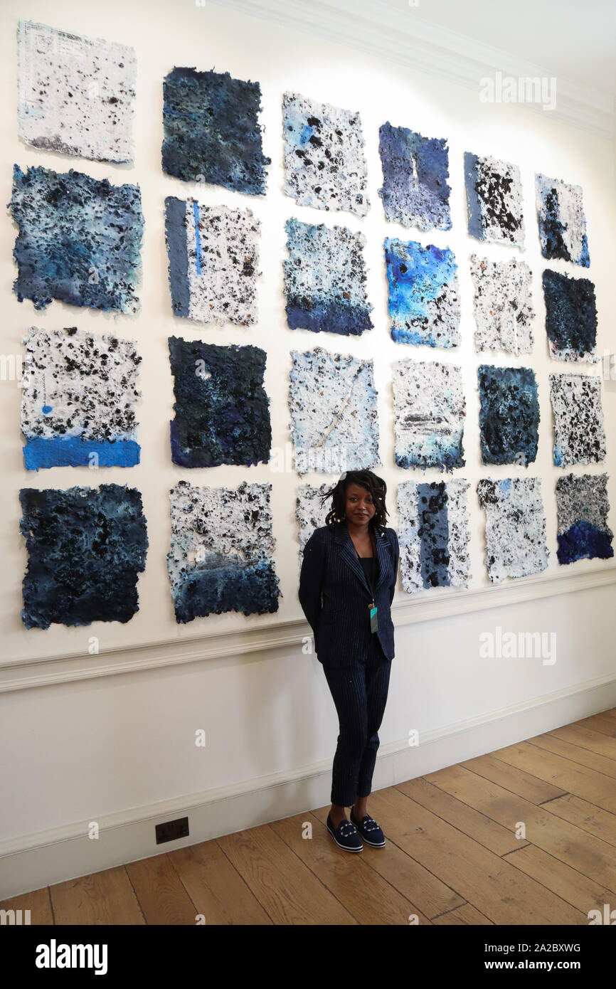 London, UK. 02nd October 2019. Adebunmi Gbadebo standing next to her ...