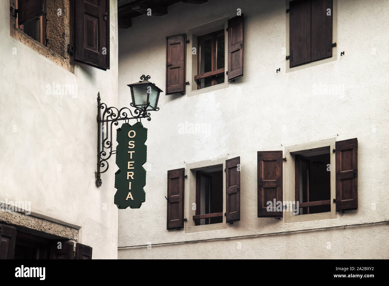 Vintage sign osteria. Rustic inn in a small italian village Stock Photo ...