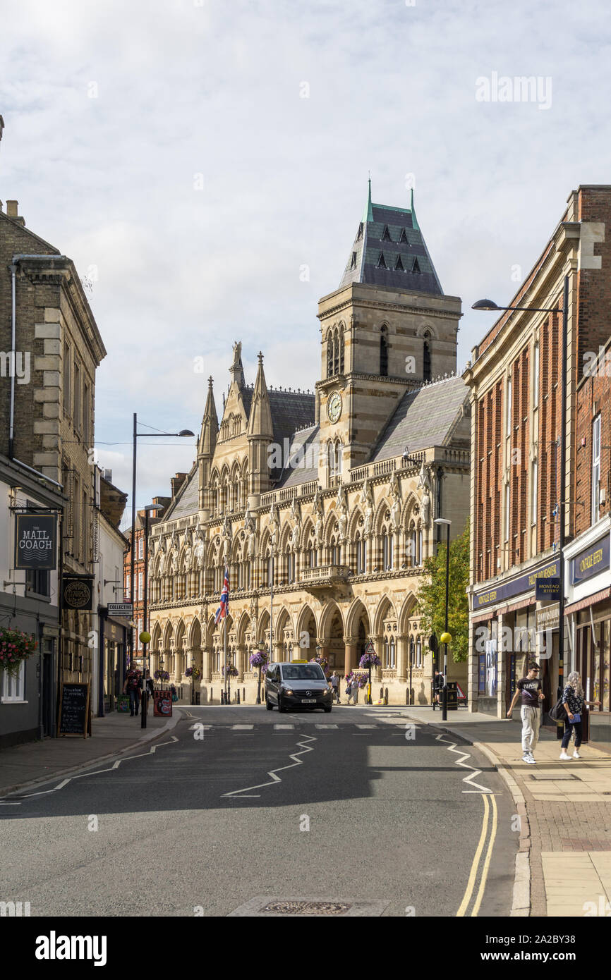 Exterior of Northampton Guildhall built 1861-64 by Edward Godwin in the ...