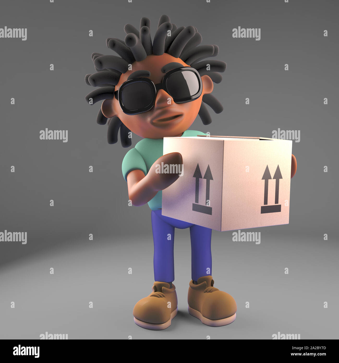 Illustration man delivering package hi-res stock photography and images ...