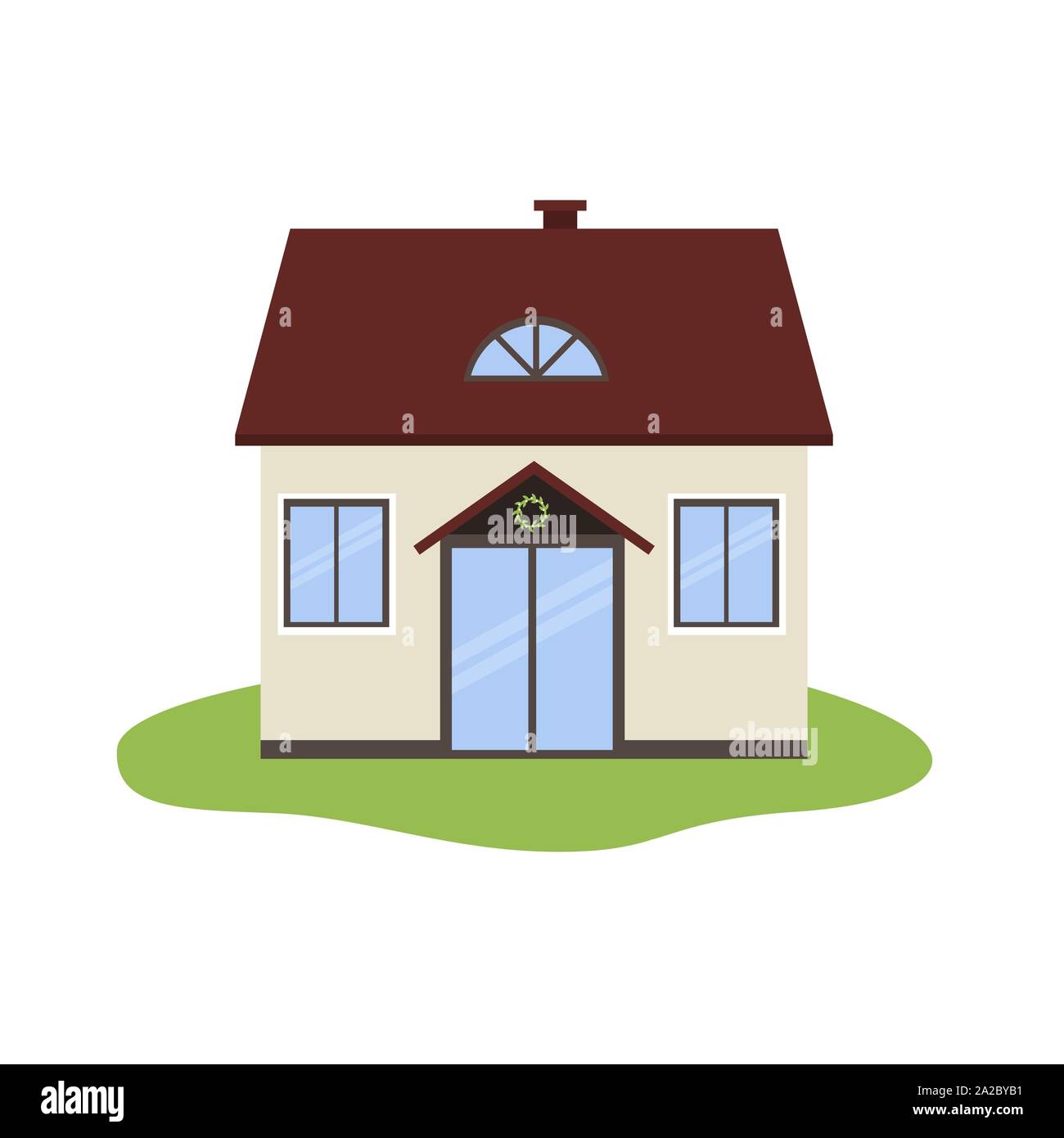 Vector illustration of cartoon house icon isolated on white background ...