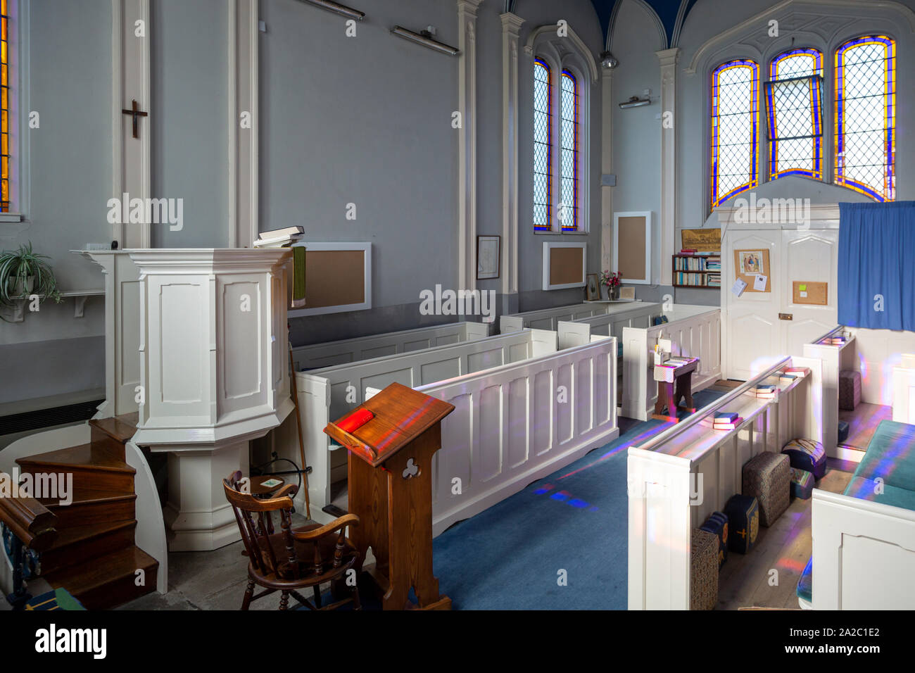 Inside chapel of historic almshouses Somerset hospital, Froxfield ...