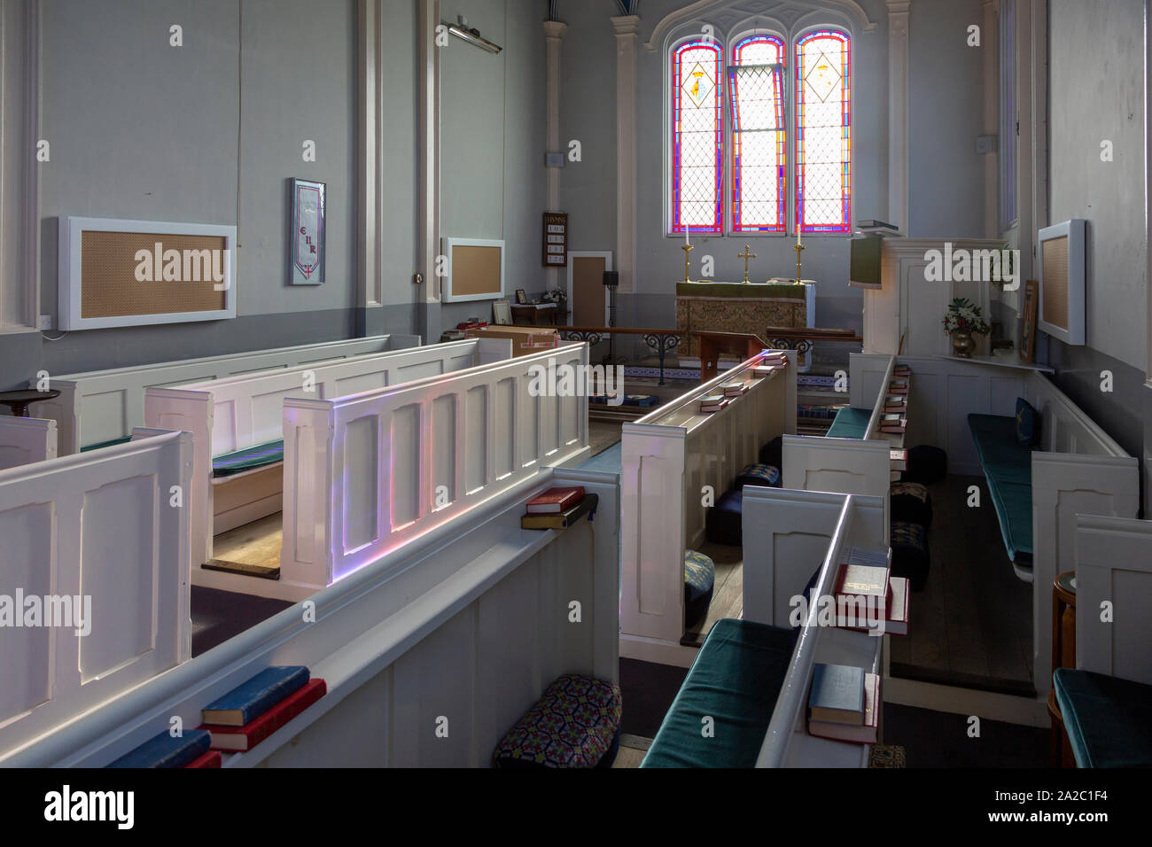 Inside chapel of historic almshouses Somerset hospital, Froxfield ...