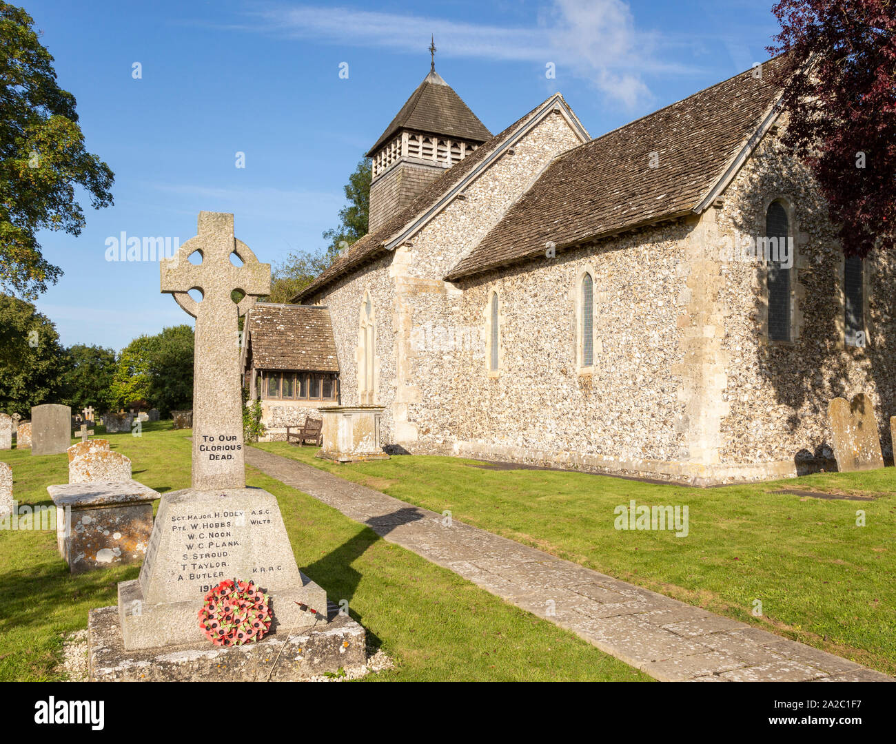 War memorial village parish church of All Saints, Froxfield, Wiltshire ...