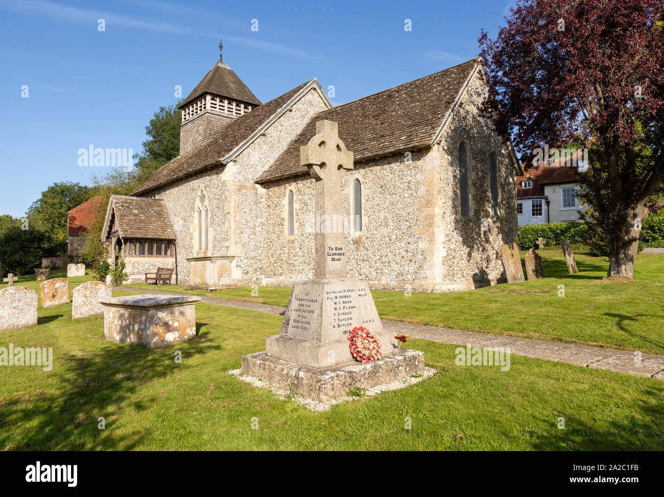 War memorial village parish church of All Saints, Froxfield, Wiltshire ...