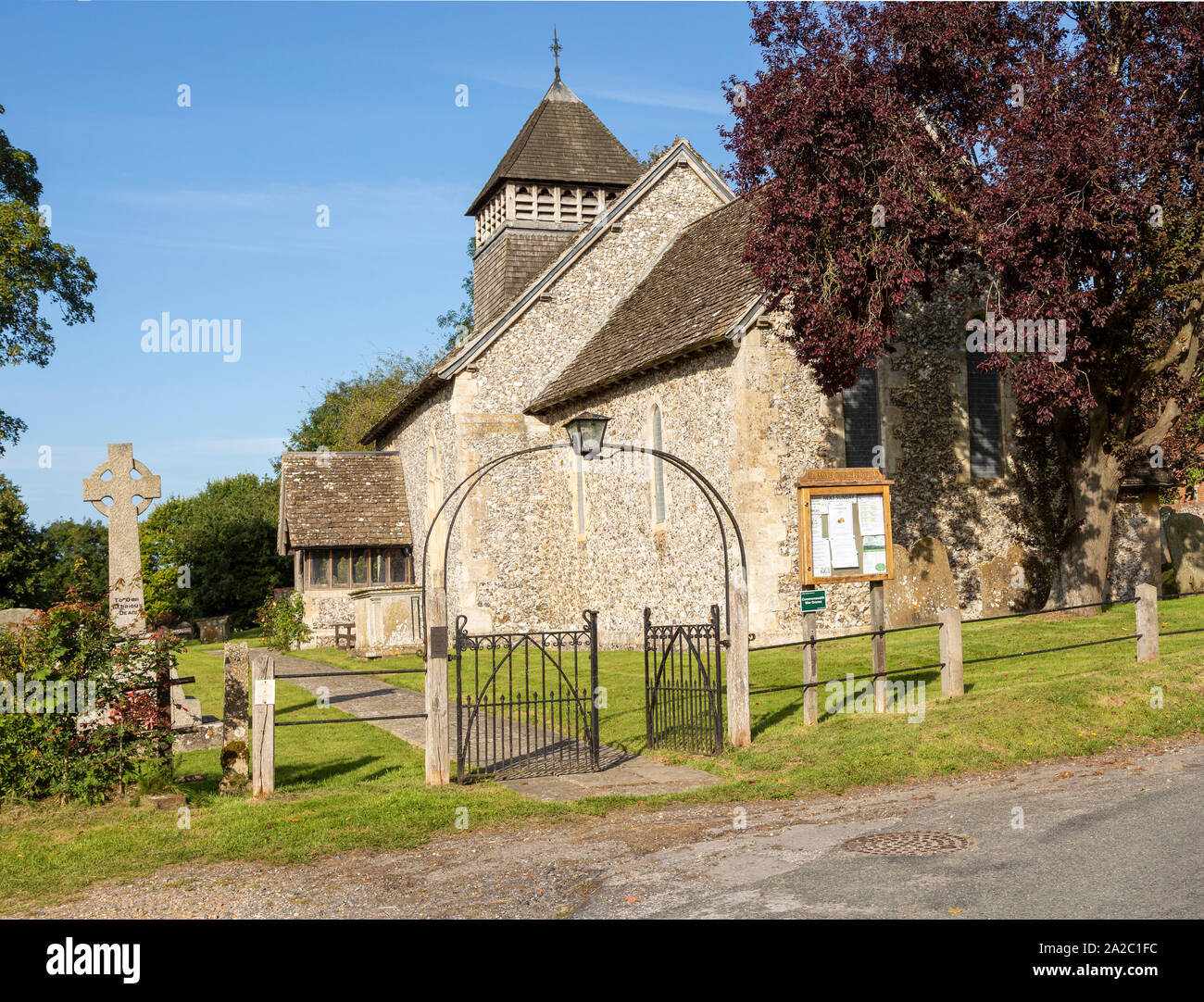 Village parish church of All Saints, Froxfield, Wiltshire, England, UK ...