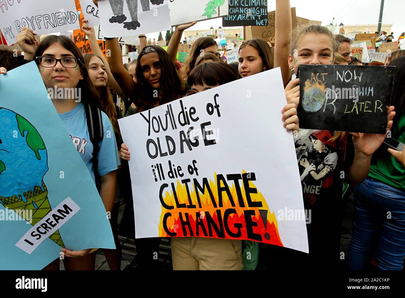 Demonstrations calling for action on climate change hi-res stock ...